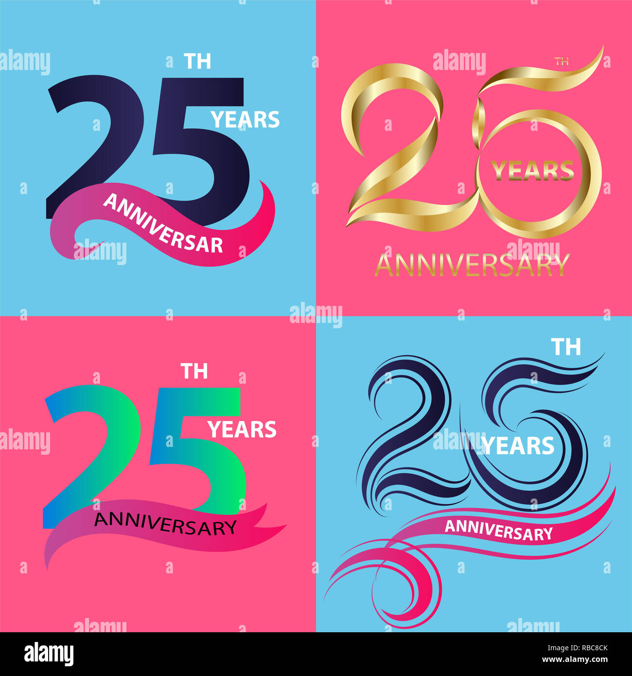 25 year celebrating anniversary vector hi-res stock photography and ...
