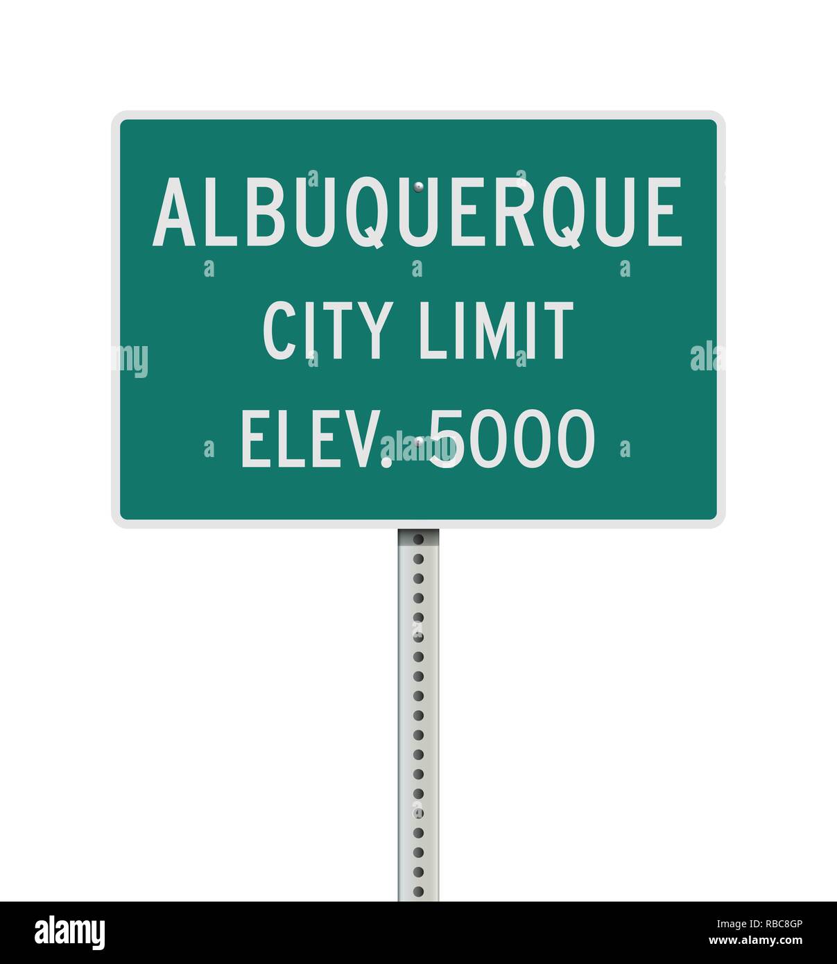 Vector illustration of the Albuquerque City Limit green road sign Stock ...