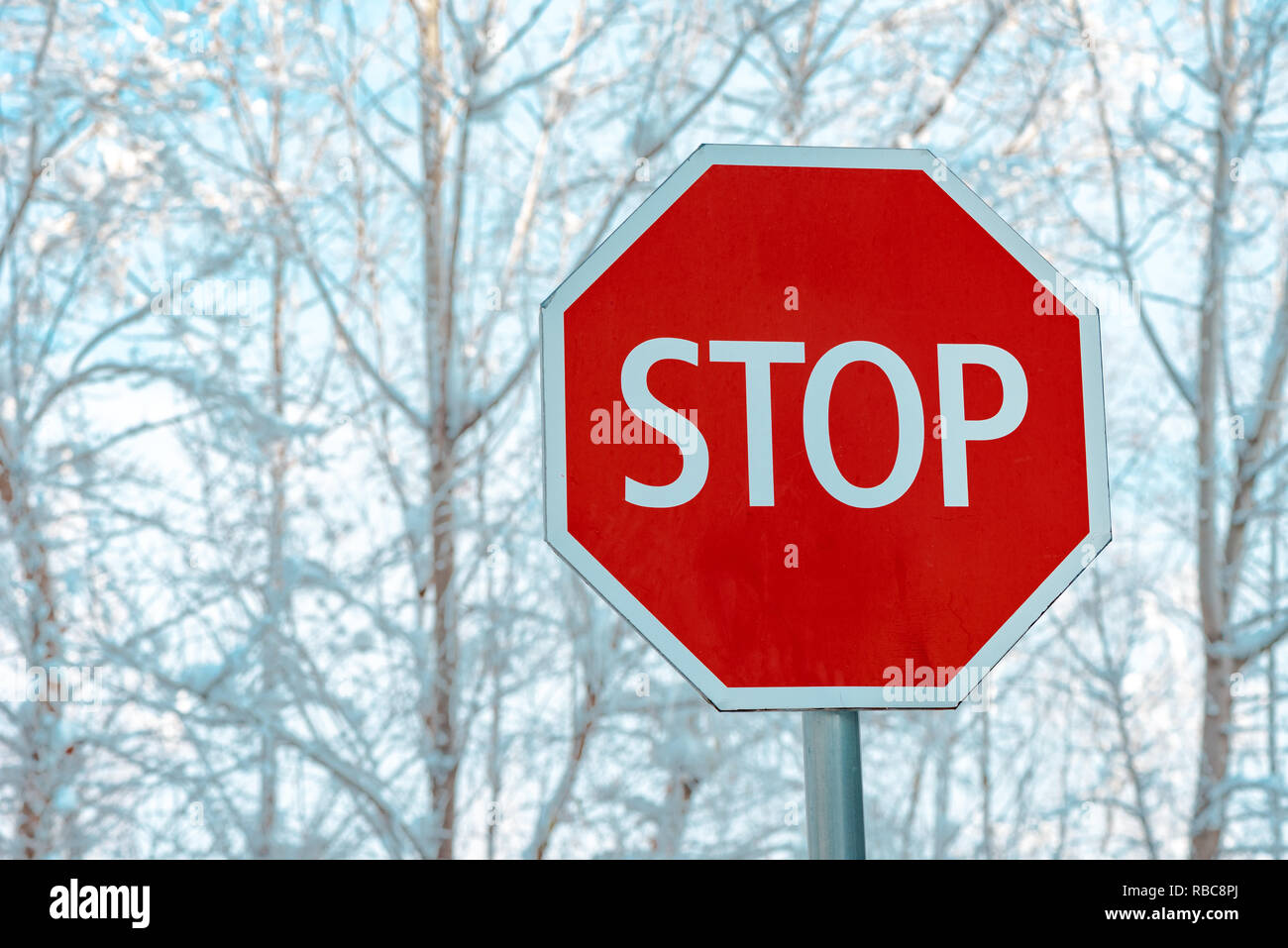 Snow covered stop sign hi-res stock photography and images - Alamy
