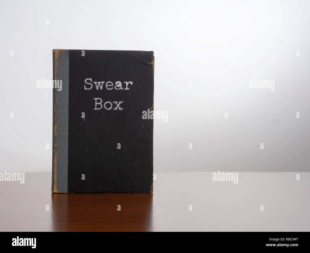 Vintage swear box, isolated on white background. New Year Resolution ...