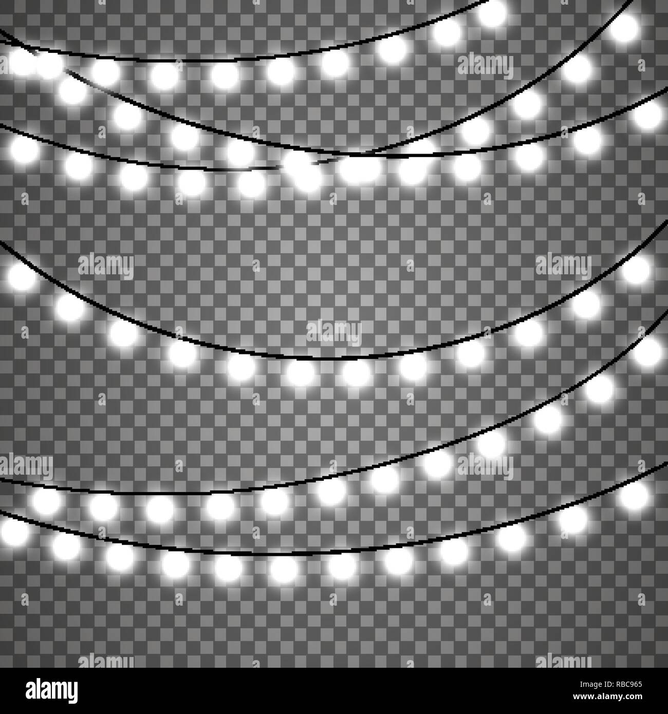 Christmas lights isolated on transparent background. Xmas glowing ...