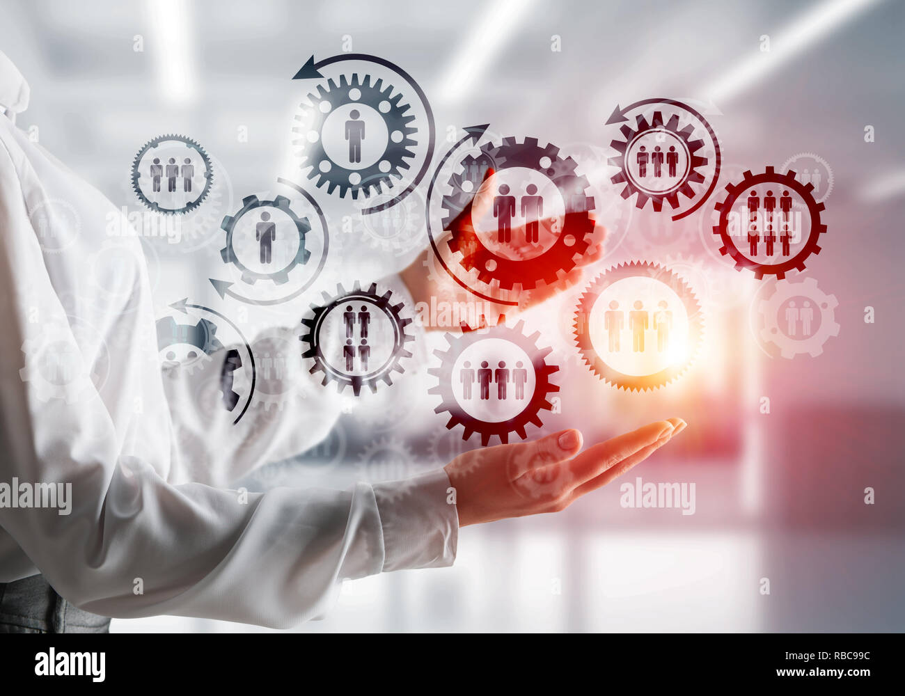 Cogwheels and gears mechanism as social communication concept Stock ...
