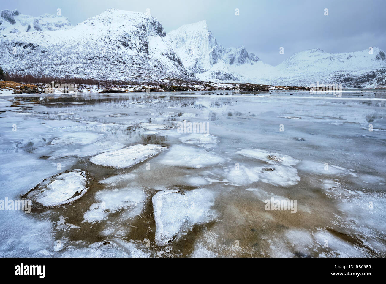 Norwegian fjord in winter Stock Photo - Alamy