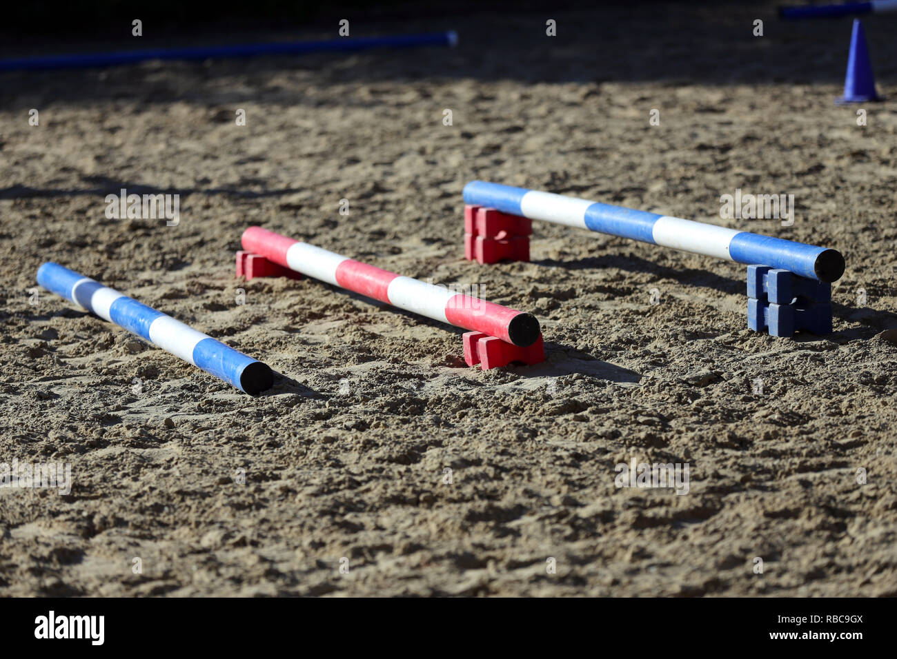 Photo in horizontal position of hurdles for riding trainings Stock ...
