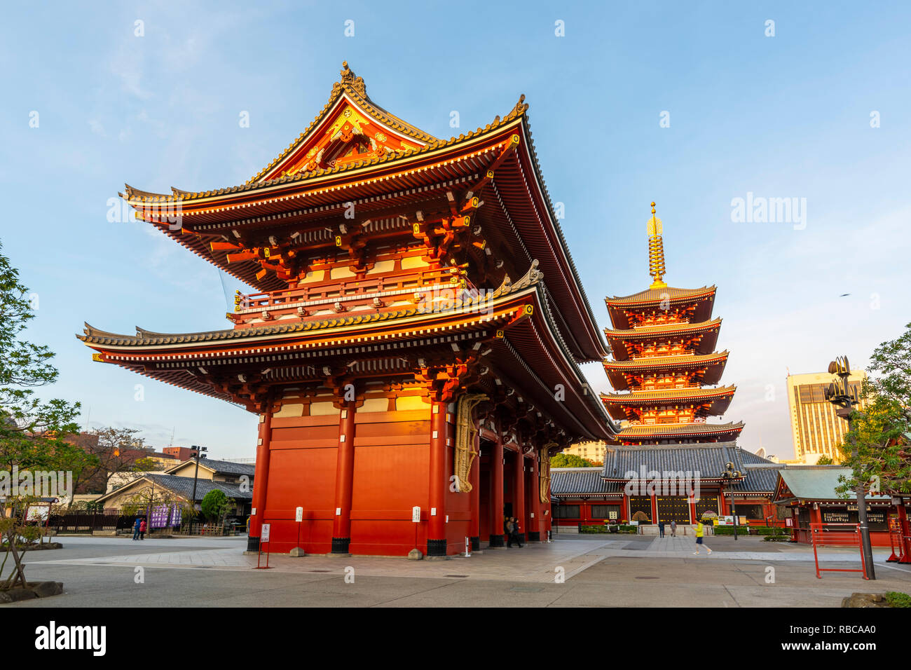 Senso-Ji temple and the Five-Storied Pagoda, Asakusa, Tokyo, Kanto ...