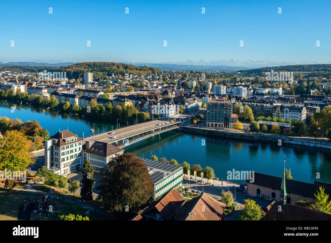 View from the tower of St. Ursen cathedral on Solothurn, Switzerland ...