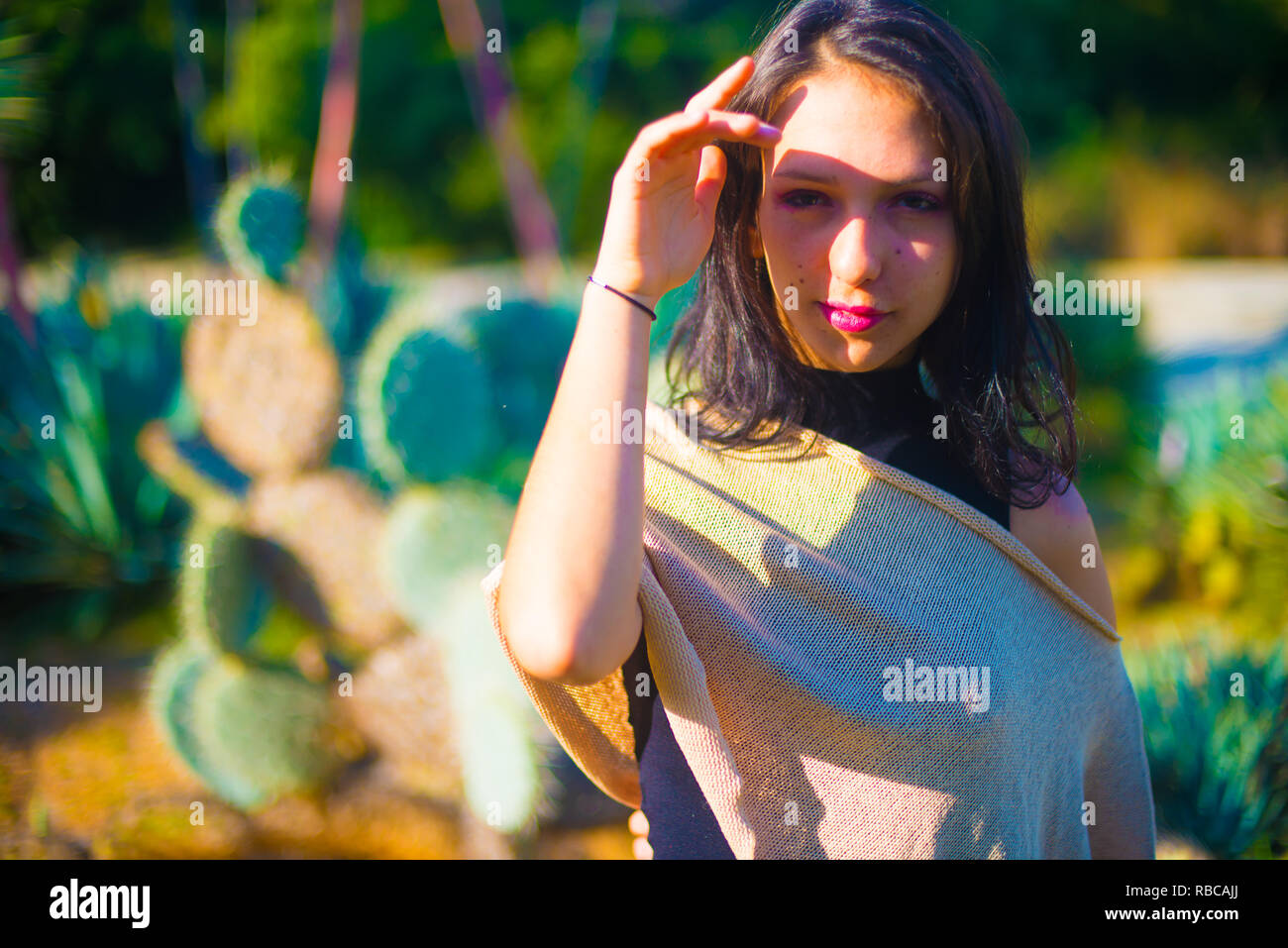 Latin female model poses for pictures in Barcelona, Spain. Barcelona's ...
