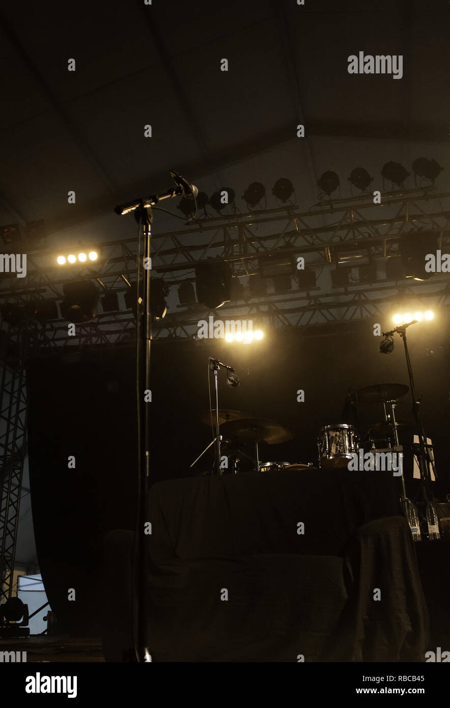 Stage in concert of rock music, celebration and event Stock Photo - Alamy