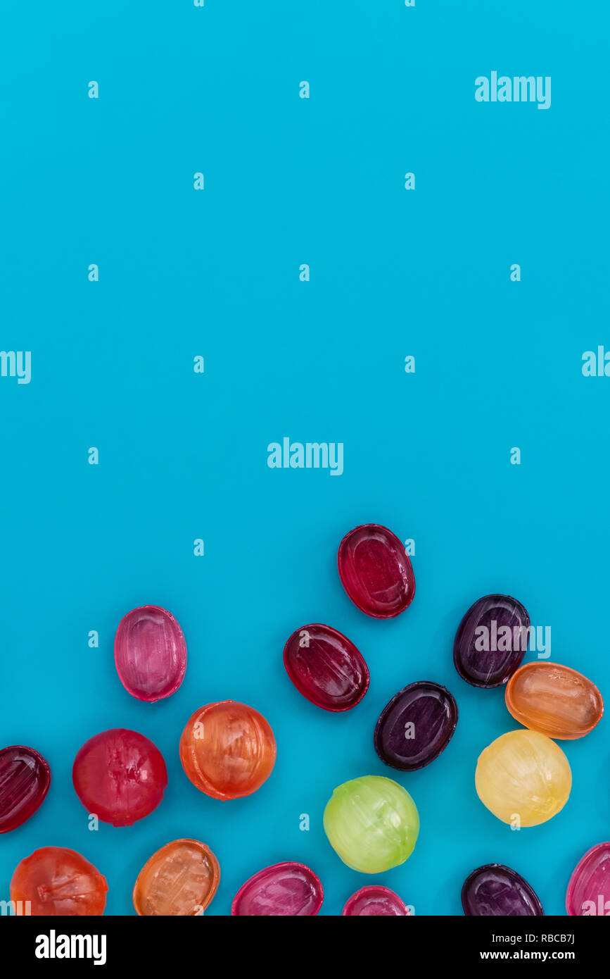 Still life of colorful candies. Flat lay Stock Photo - Alamy