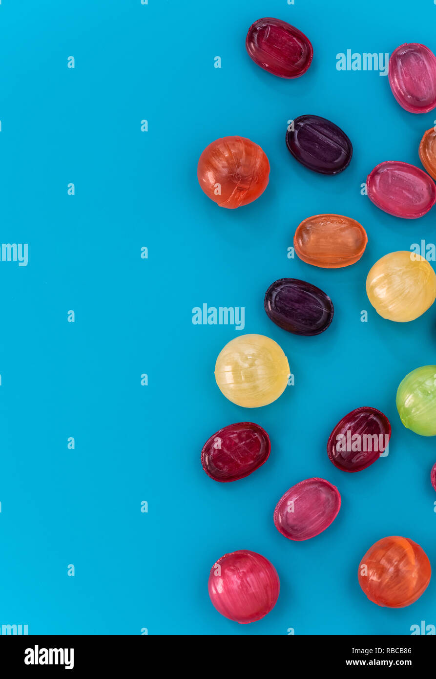 Still life of colorful candies. Flat lay Stock Photo - Alamy