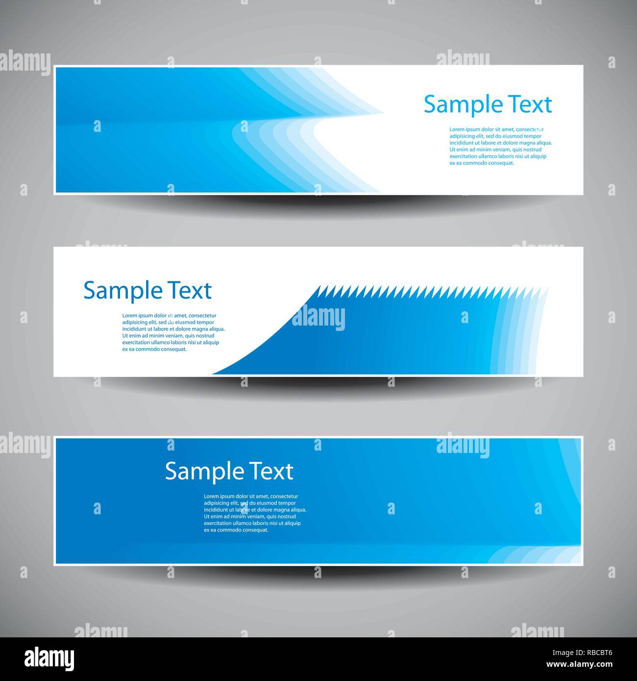 Set of Three Colorful Modern Styled Creative Headers or Banner Designs ...