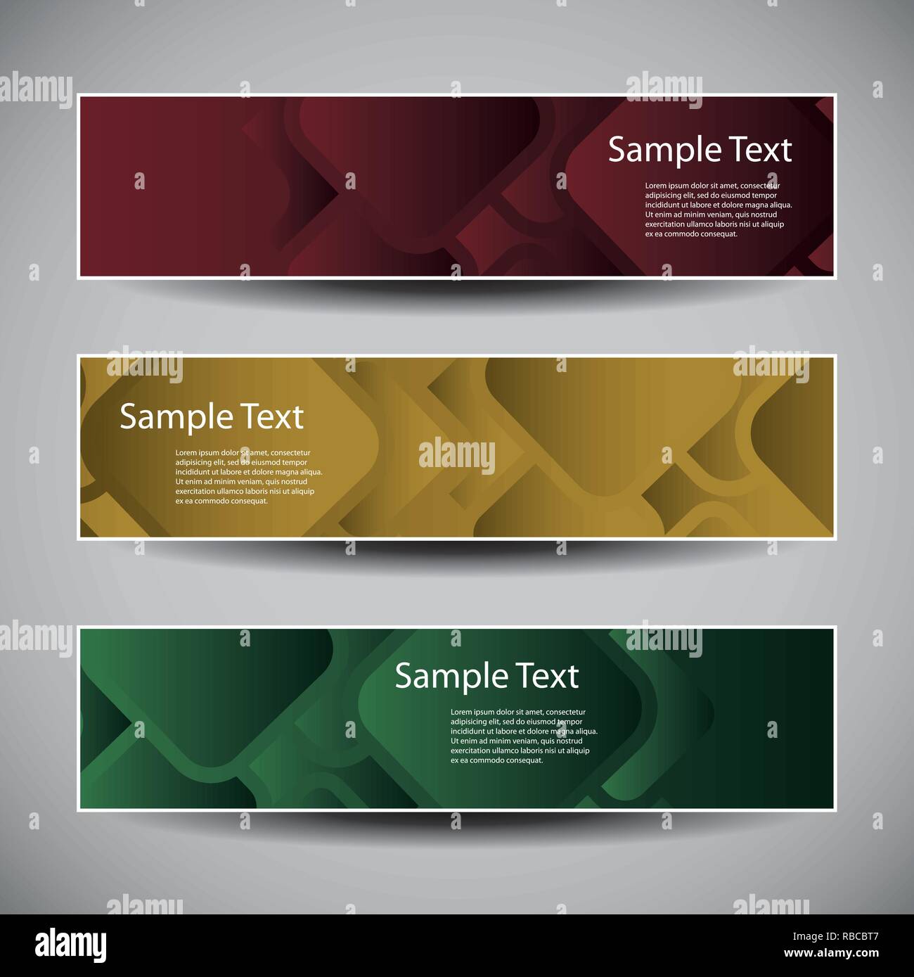 Set of Three Colorful Modern Styled Creative Headers or Banner Designs ...
