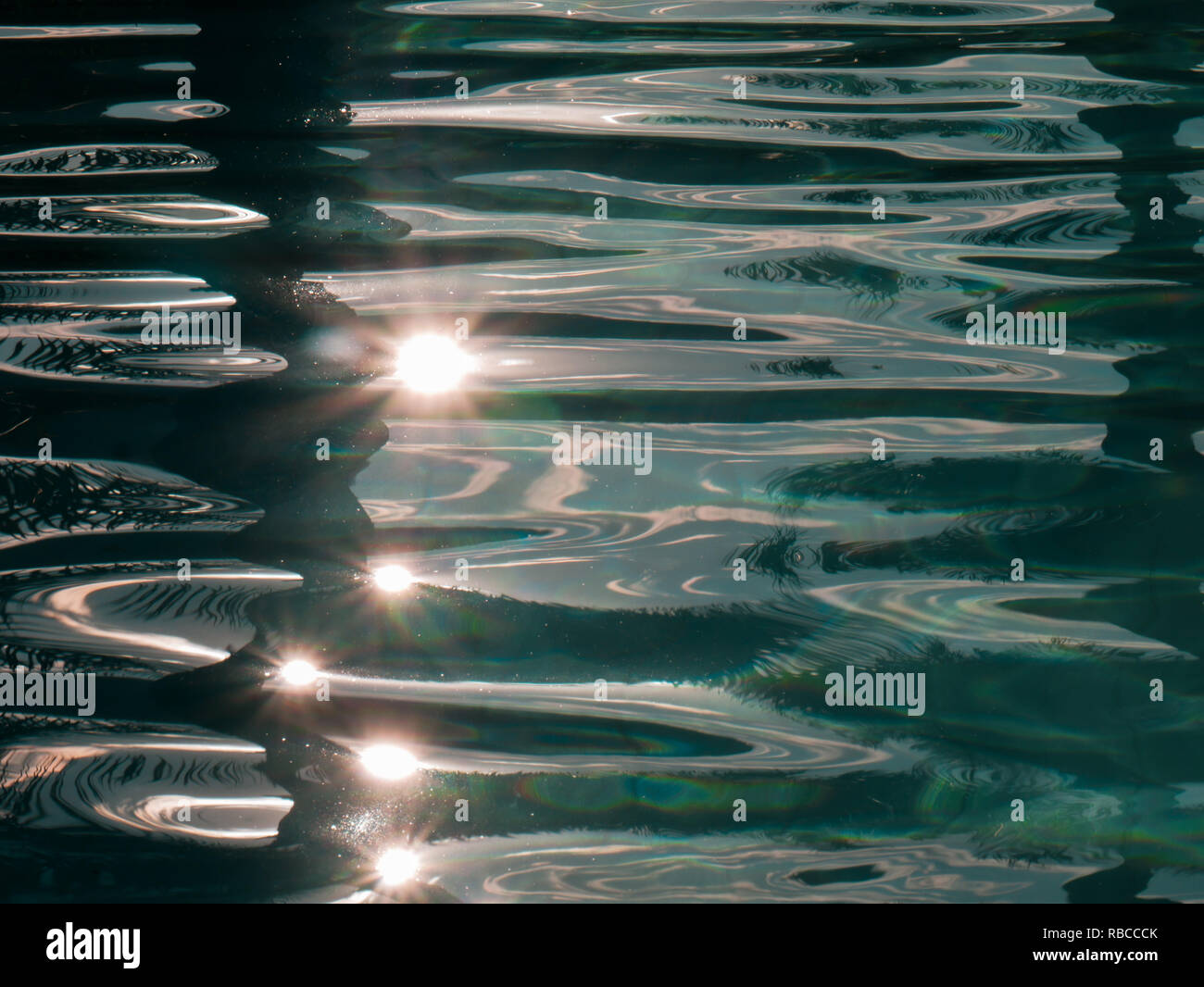Reflection of sun reflected sparkle sparkling on water river hi-res ...