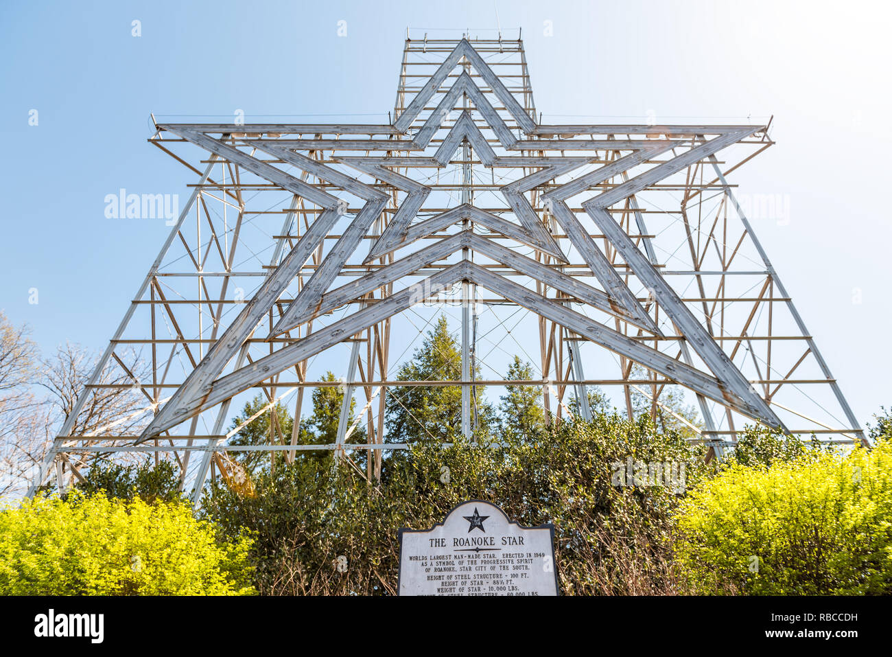 Roanoke, USA - April 18, 2018: City in Virginia during spring with Mill ...