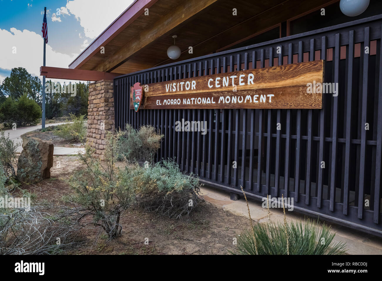 The Visitor Center and headquarters building of El Morro National ...