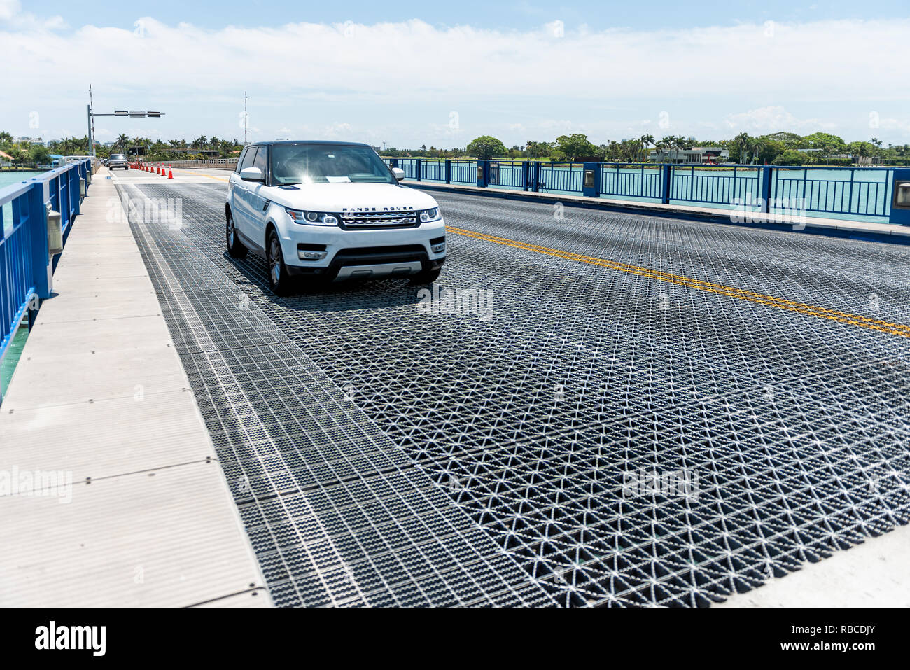 Bal Harbour, USA - May 8, 2018: Miami, Florida with Biscayne Bay ...
