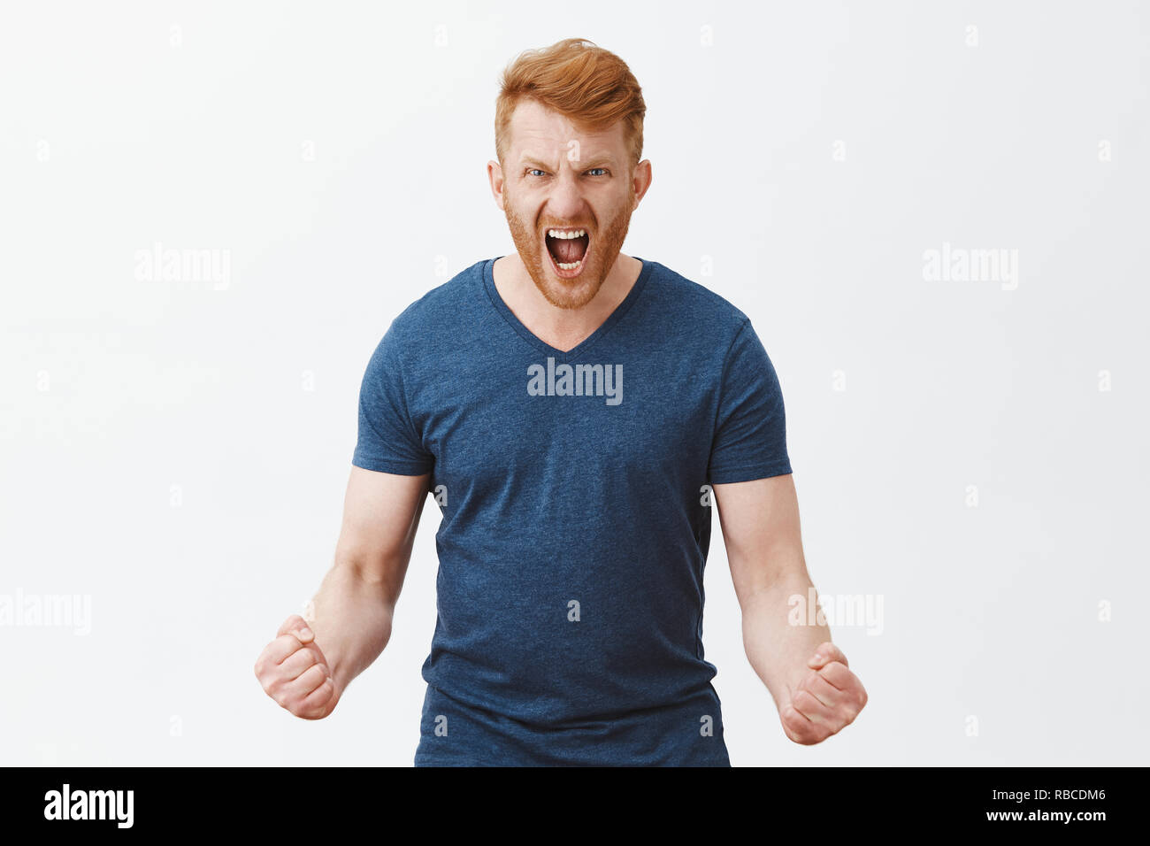 Feel my fury. Portrait of outraged angry and pissed strong masculine ...