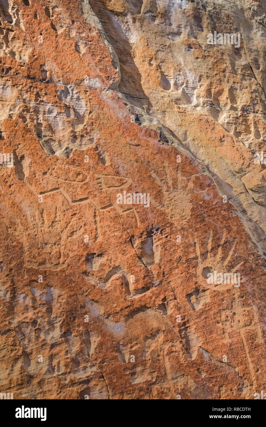Petroglyphs carved centuries ago by Ancestral Puebloan artisans along ...