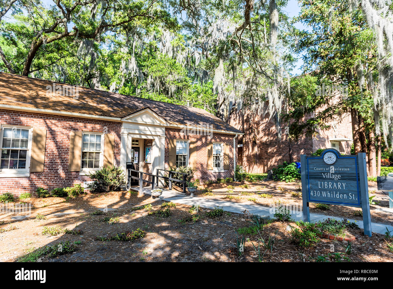 Mount Pleasant, USA - May 11, 2018: Village Library building in County ...