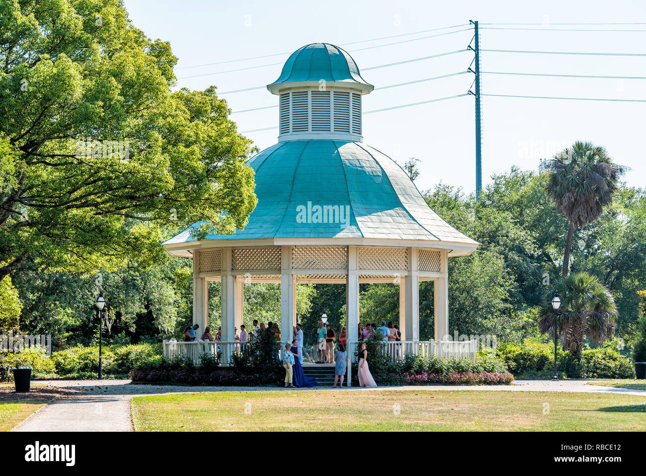 Charleston, USA - May 12, 2018: City in South Carolina with people ...