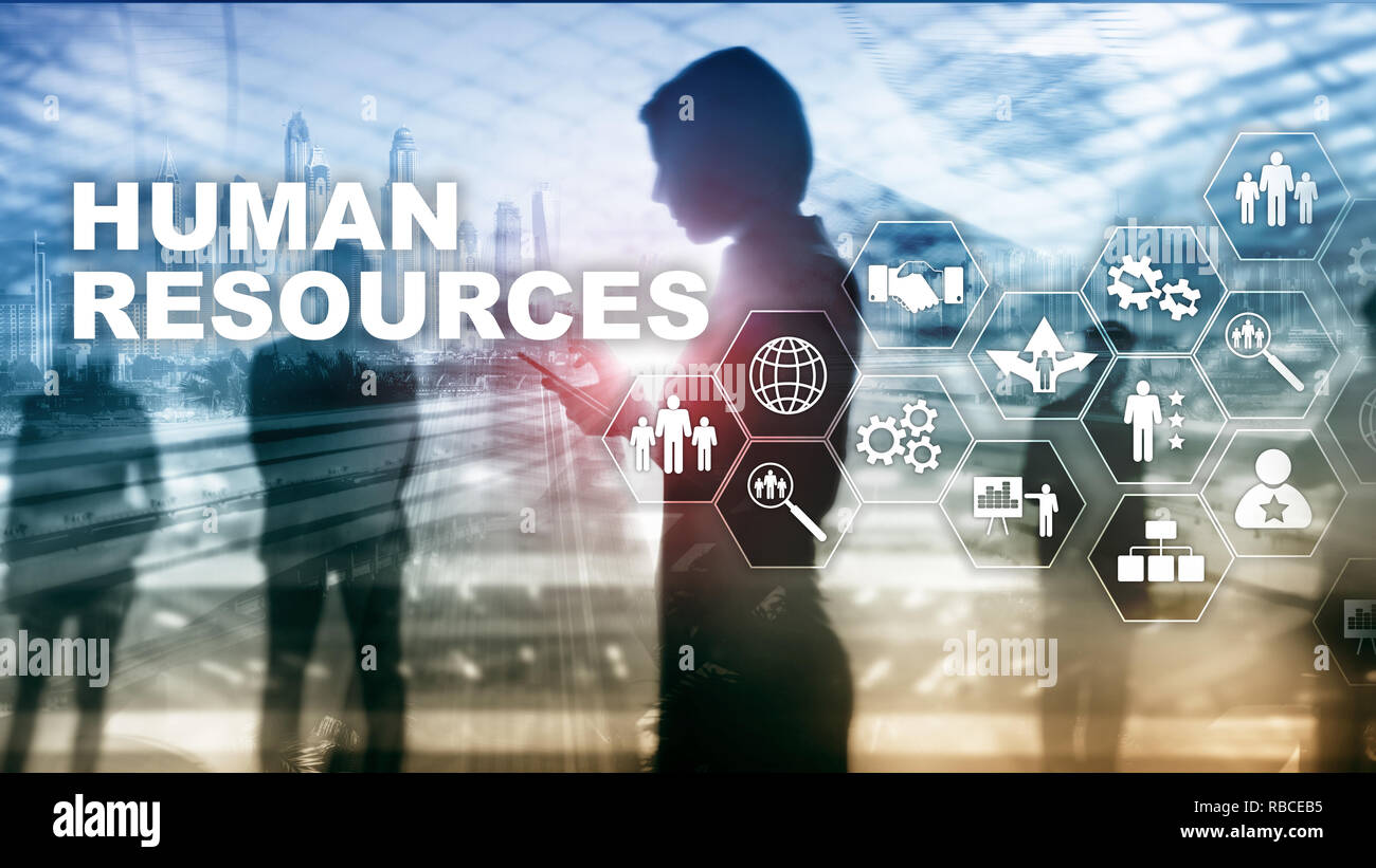 Human Resources HR management concept. Human resources pool, customer ...