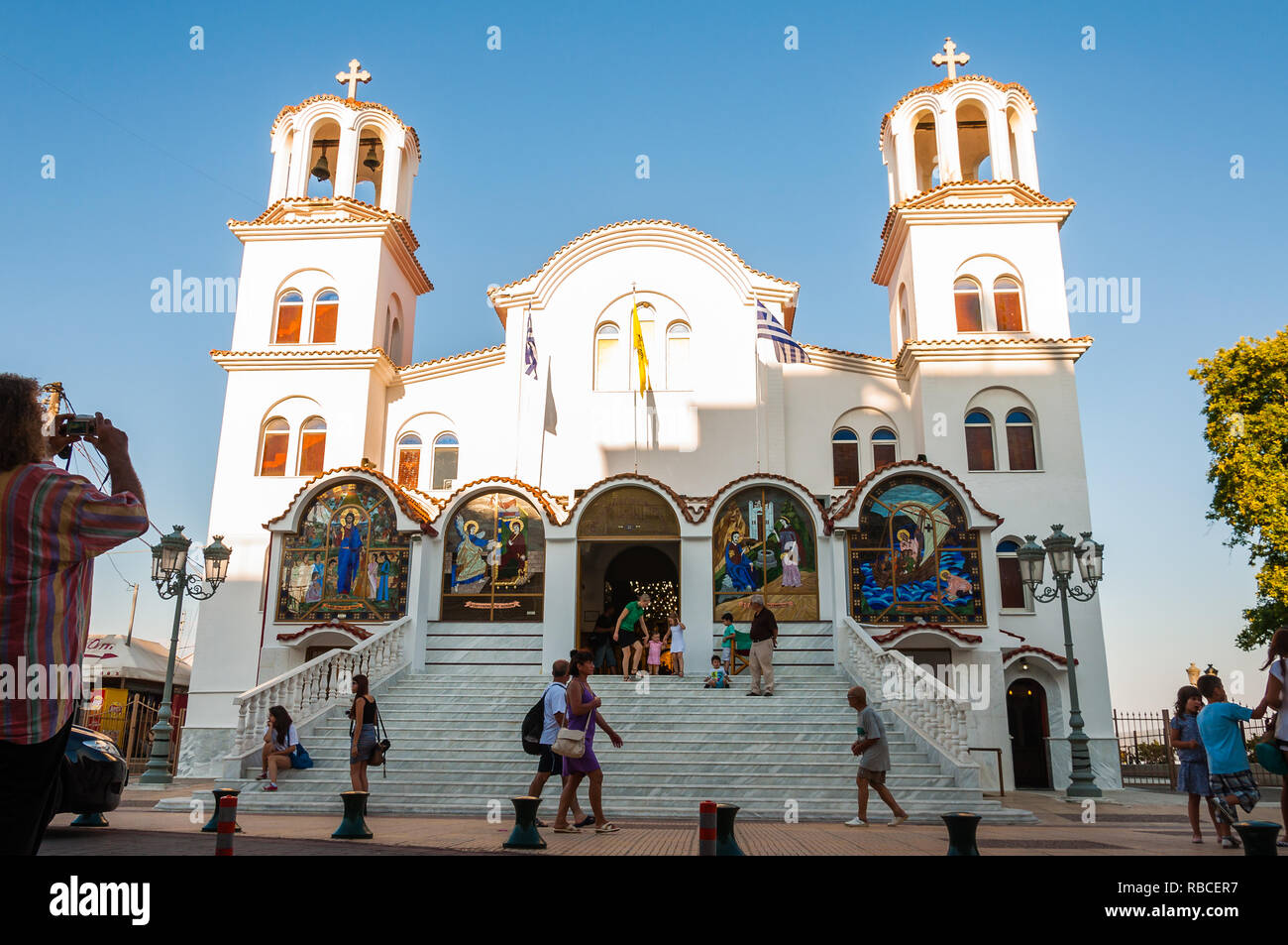Paralia, Greece - June 15, 2013: St. Fotini Church or St. Paraskevi ...