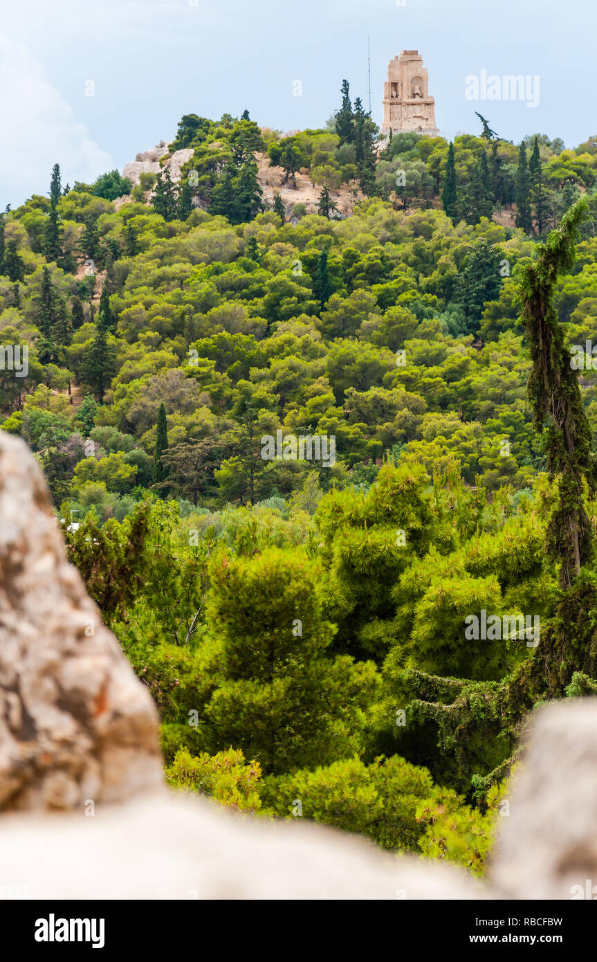 Athens, Greece - June 12, 2013: View from the ancient stones on the ...