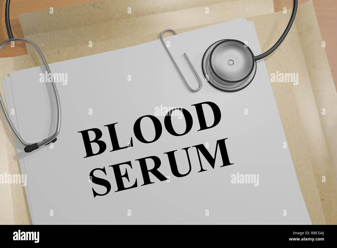 3D illustration of BLOOD SERUM on a medical document Stock Photo - Alamy