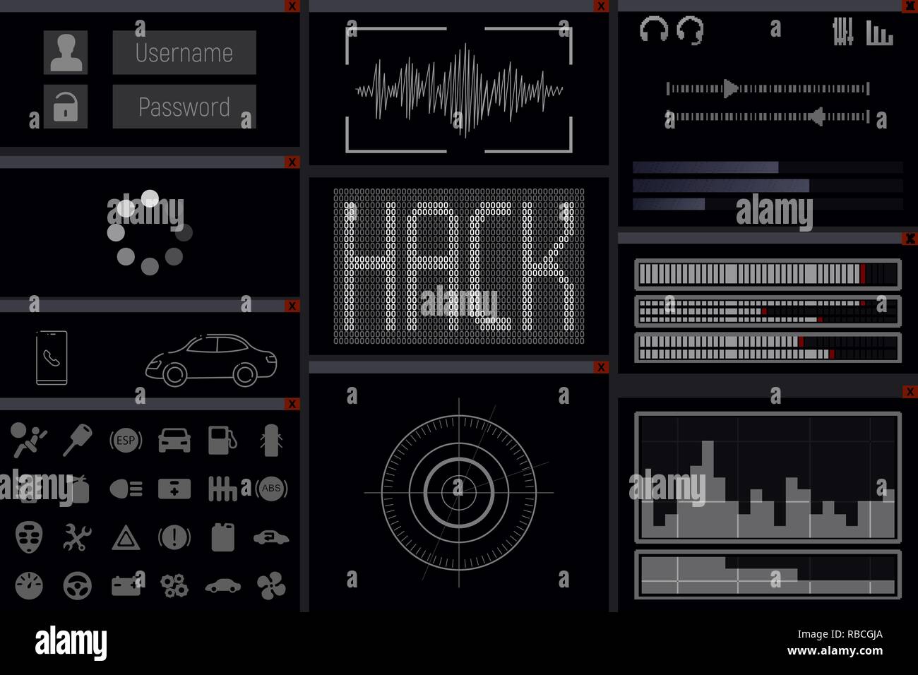 Hack interface Stock Vector Images - Alamy