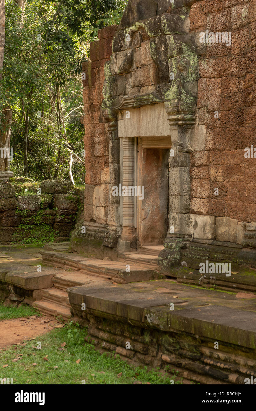 Entrance and steps to stone forest temple Stock Photo - Alamy