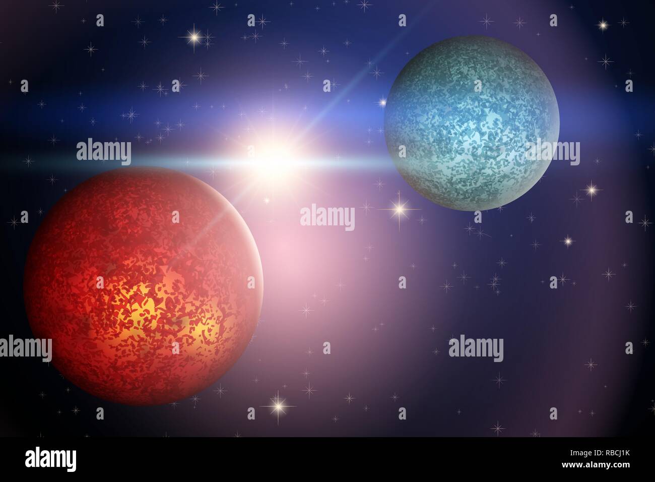 Background of Space with two unknown planets Stock Vector Image & Art ...