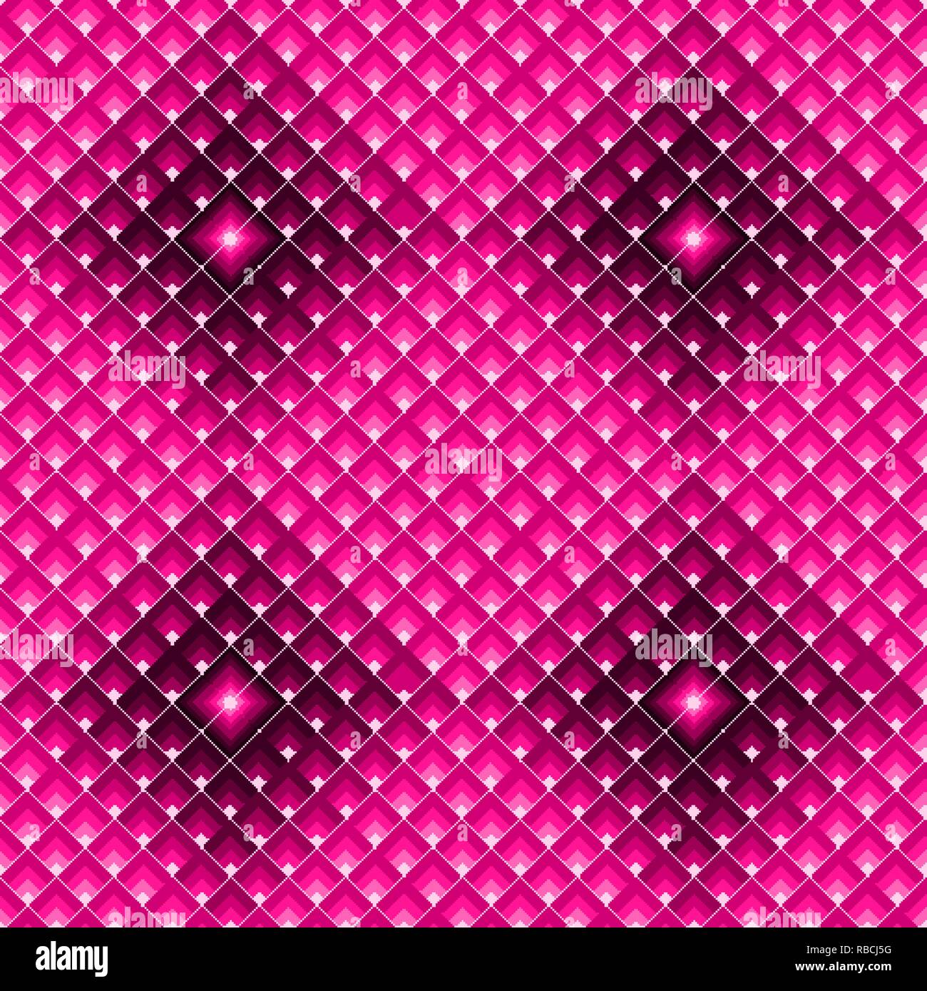 Rectangles seamless pattern. Geometric tile texture with pink lozenges ...