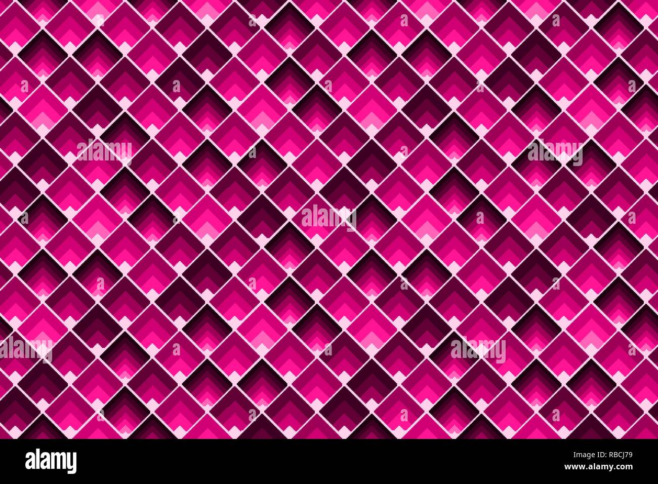 Rectangles seamless pattern. Geometric tile texture with pink lozenges ...