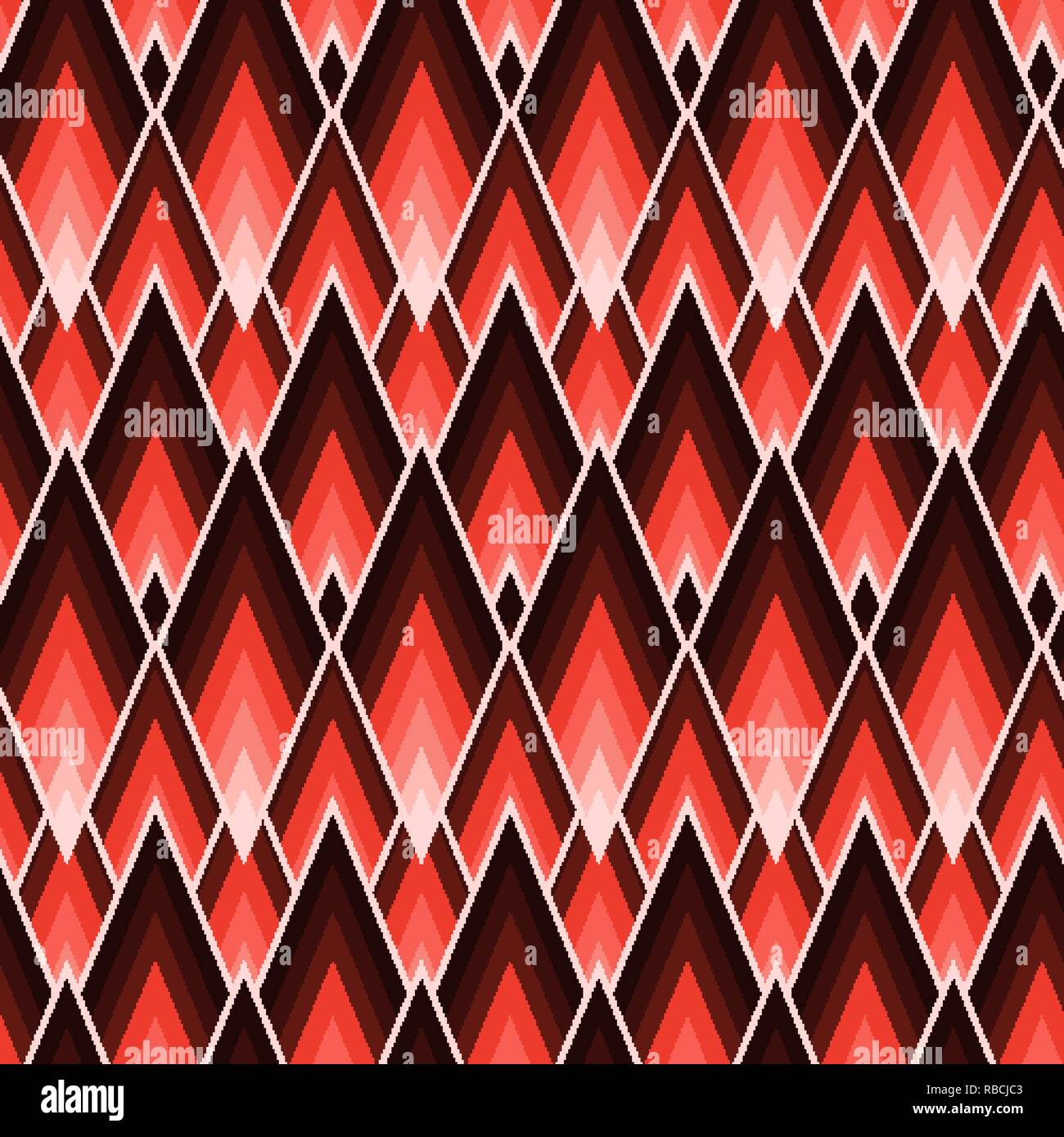 Coral abstract geometric seamless tile pattern with acute angled ...