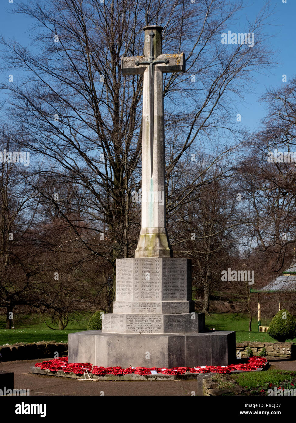 Cenotaph, Hexham Park, Hexham, Northumberland, England, UK Stock Photo ...