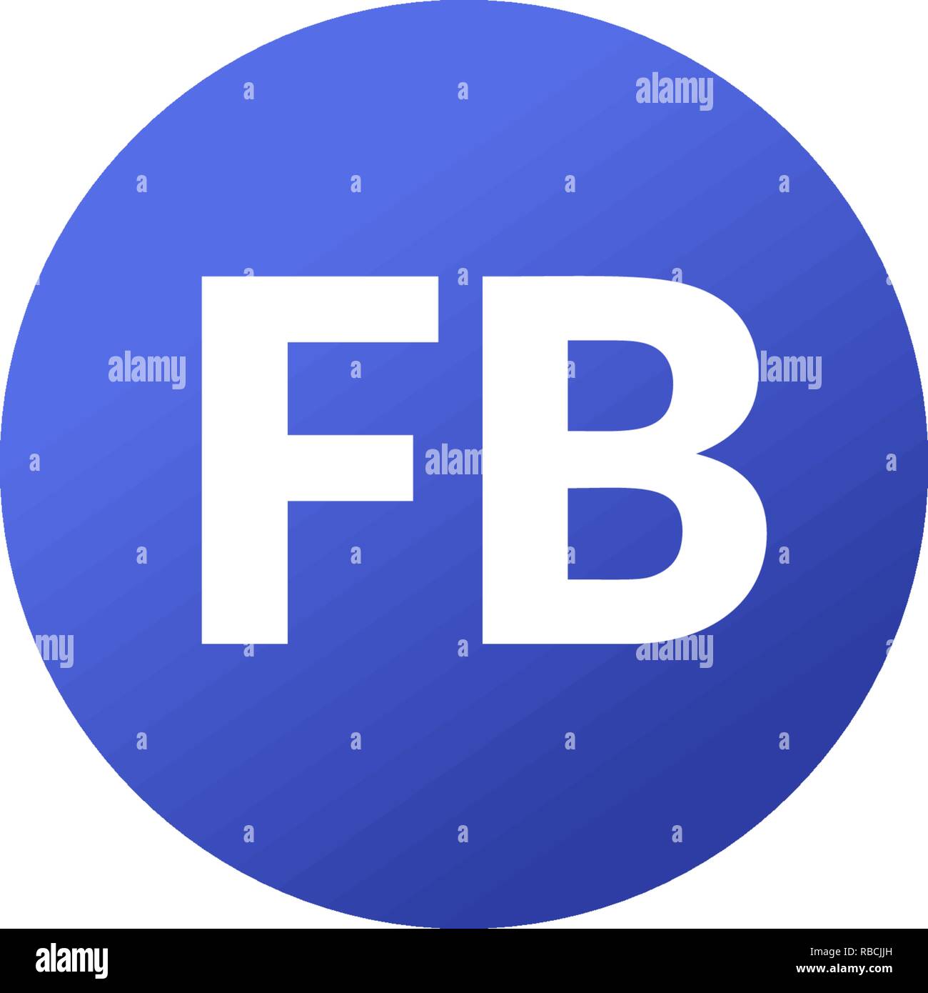 White Fb text on a blue circle icon Stock Vector Image & Art - Alamy
