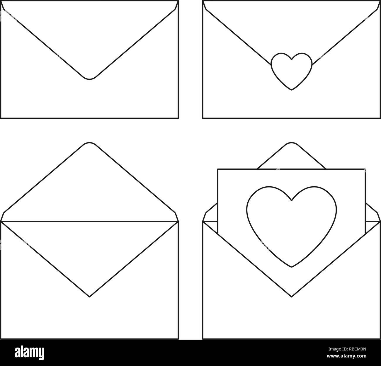 Heart line love set Stock Vector Images - Alamy