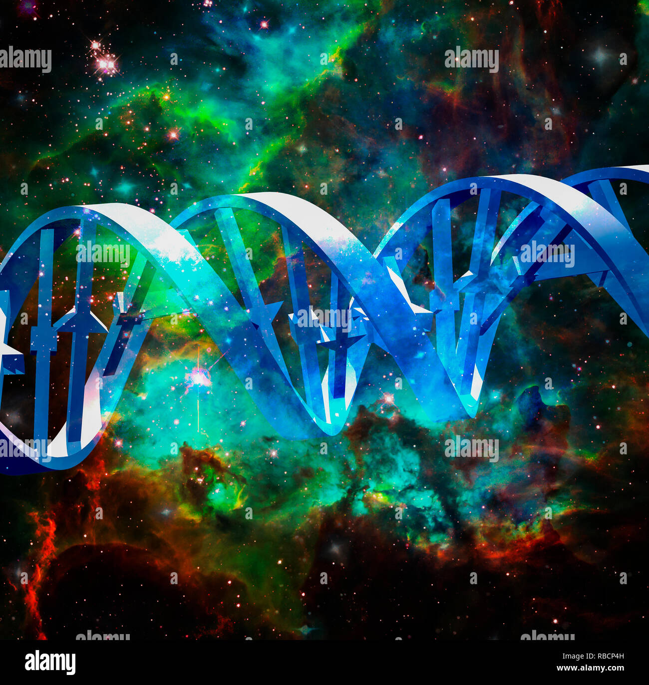 DNA strand in vivid space Stock Photo - Alamy