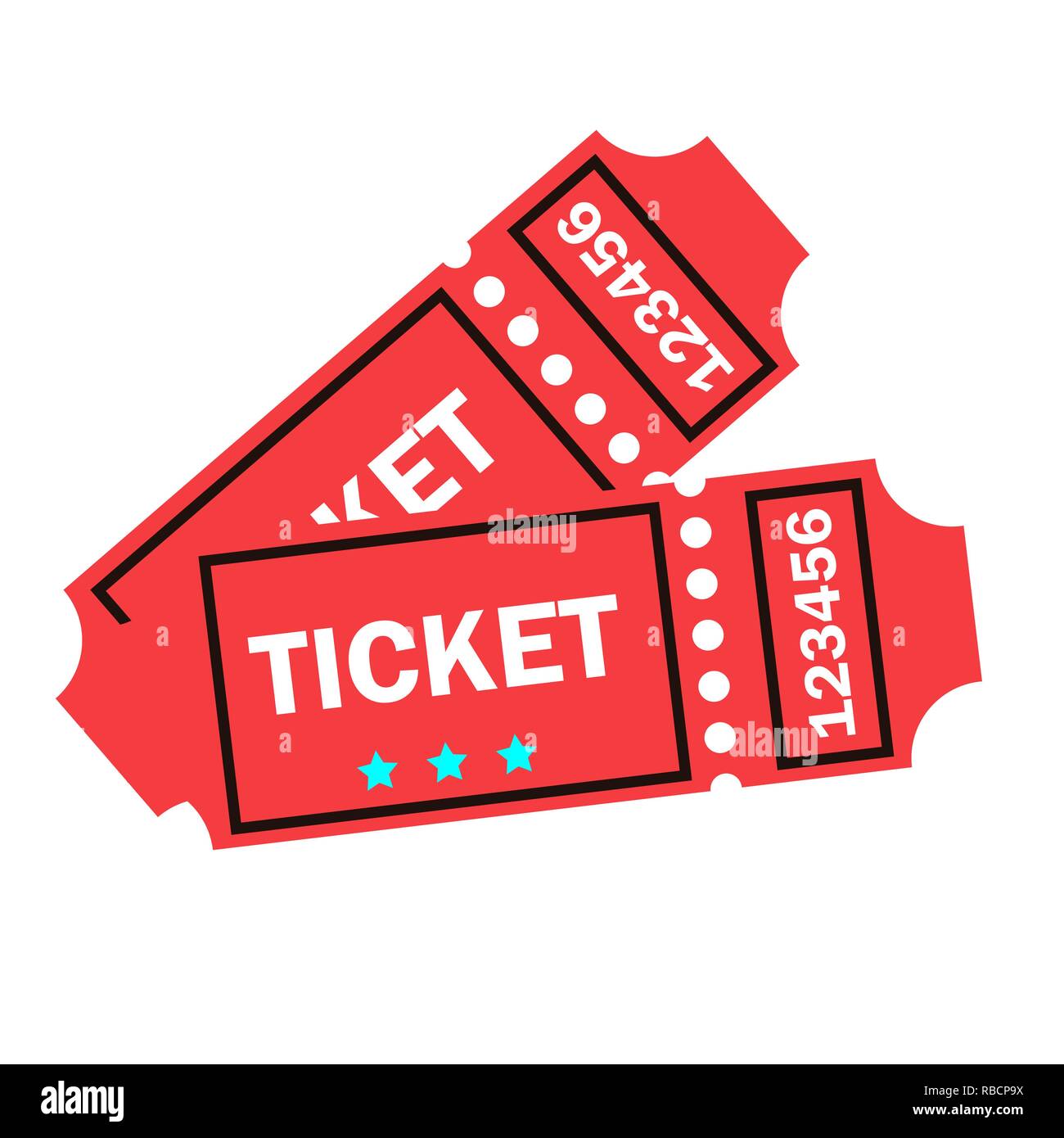 Tickets Vector. Close Up Top View. Party, Film, Festival Entry ...