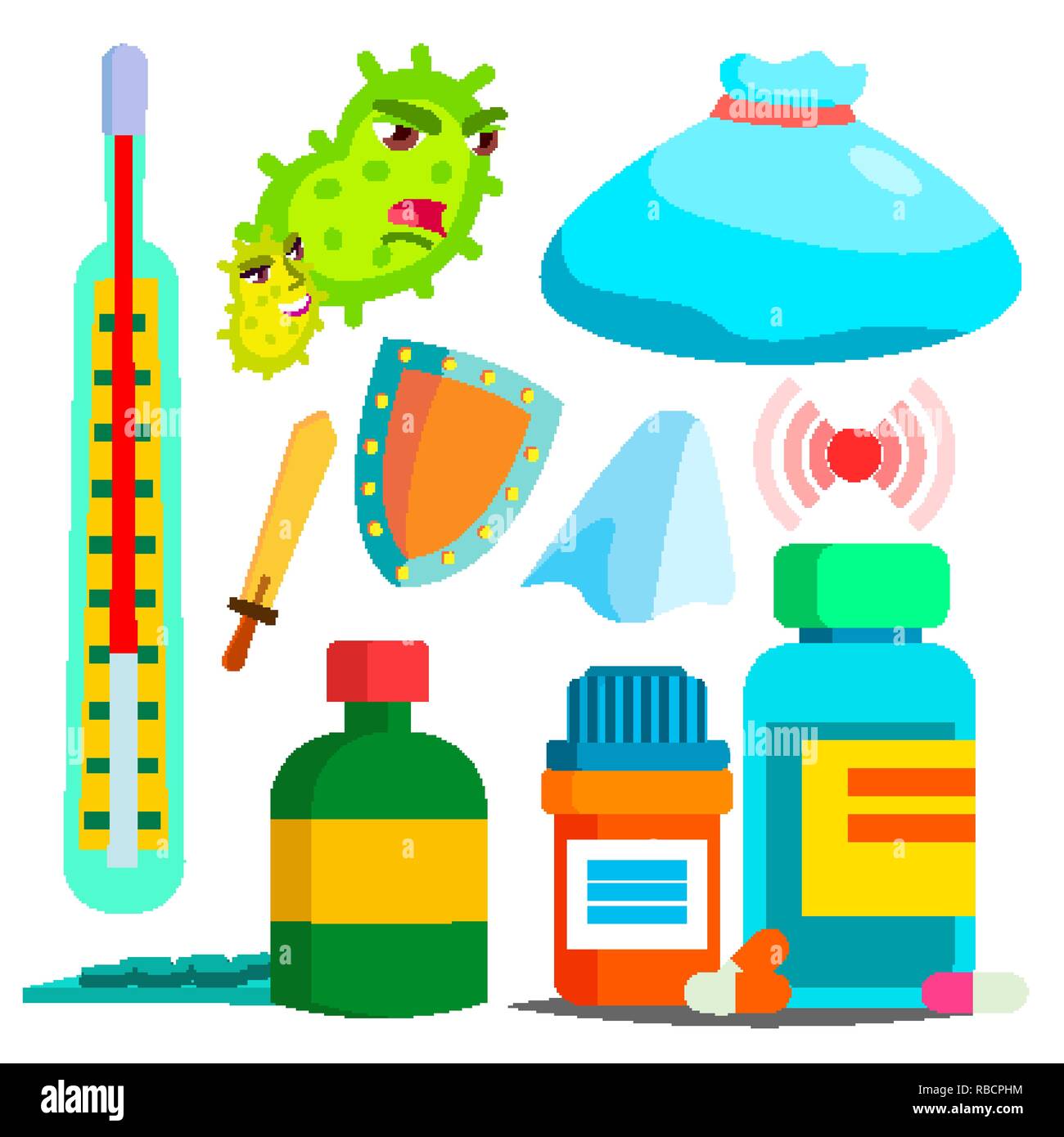 Disease, Medication Vector. Hospital Pharmacy Set. Drug Store. Isolated ...