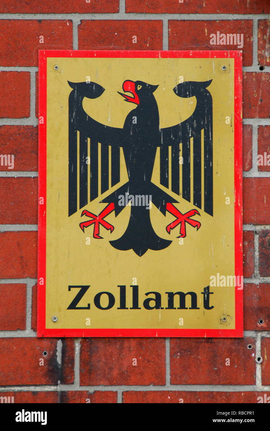 german customs office eagle emblem sign Stock Photo - Alamy