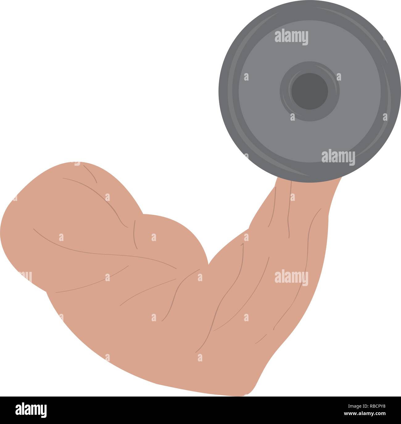 Fitness concept. Arm lifting a weight. Vector illustration design Stock ...