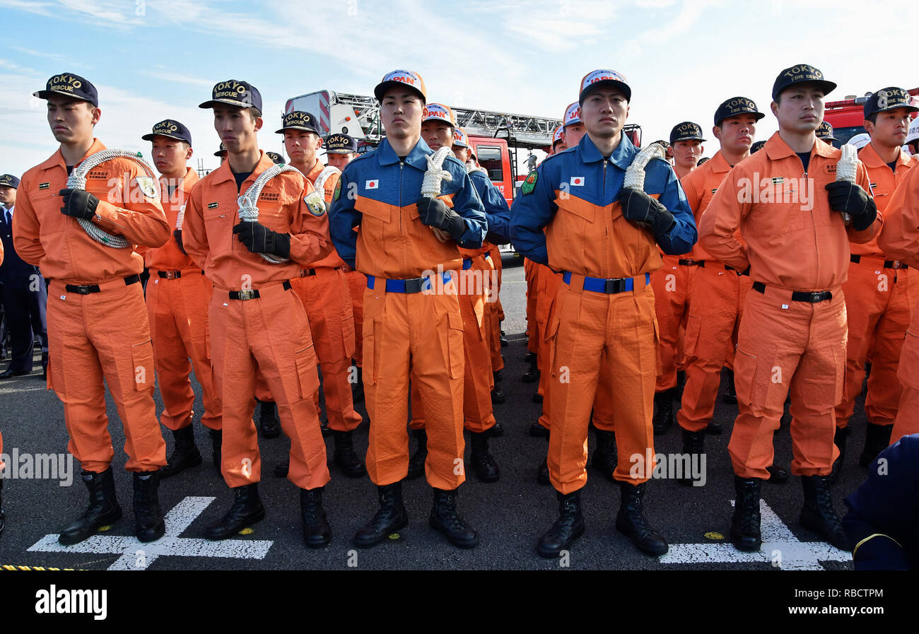 Fire rescue task forces (Hyper Rescue) members join at the New Year ...