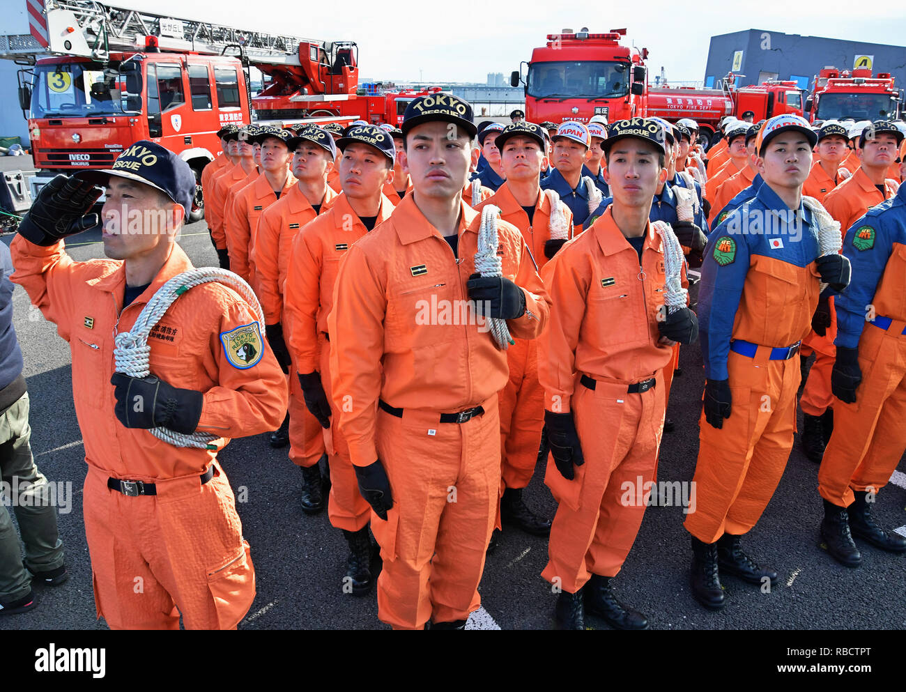 Fire rescue task forces (Hyper Rescue) members join at the New Year ...