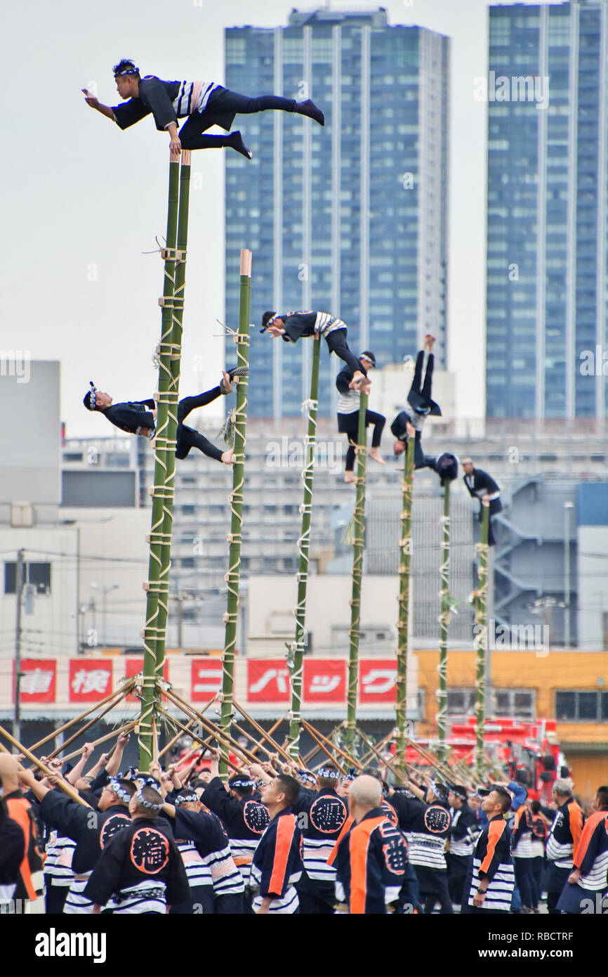 Traditional Japanese firefighters (Members of the Edo Firemanship ...