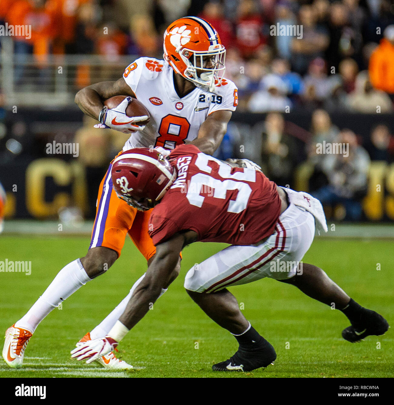 Santa Clara, CA U.S. 07th Jan, 2019. A. Clemson wide receiver Justyn ...