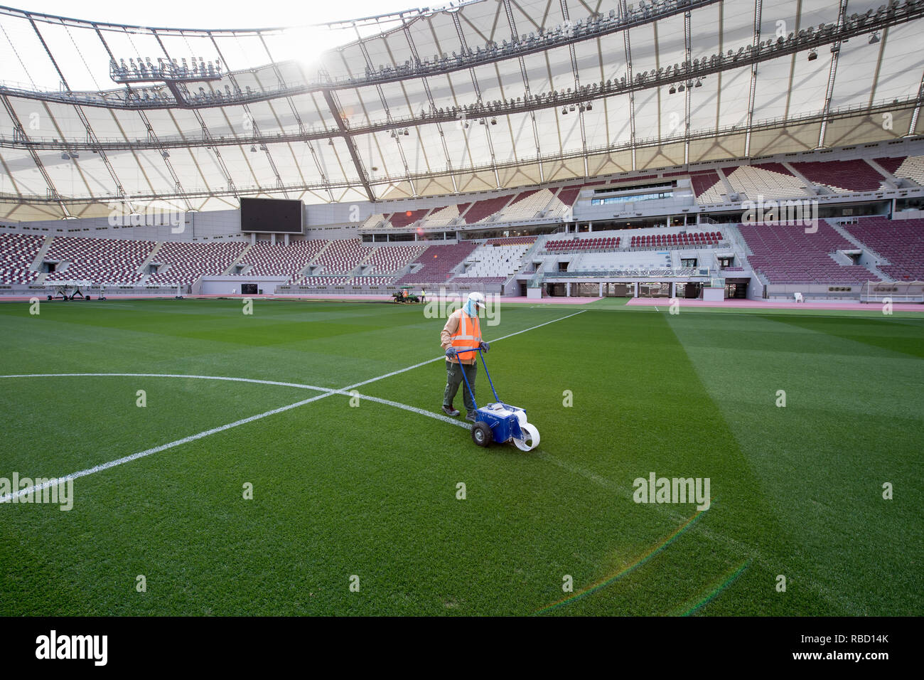 Doha, Qatar. 09th Jan, 2019. The Khalifa International Stadium in the ...