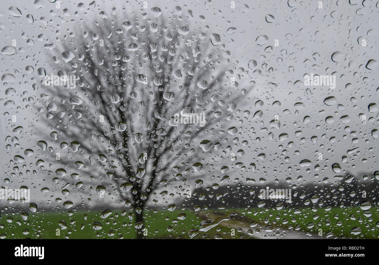 View through windscreen with raindrops hi-res stock photography and ...