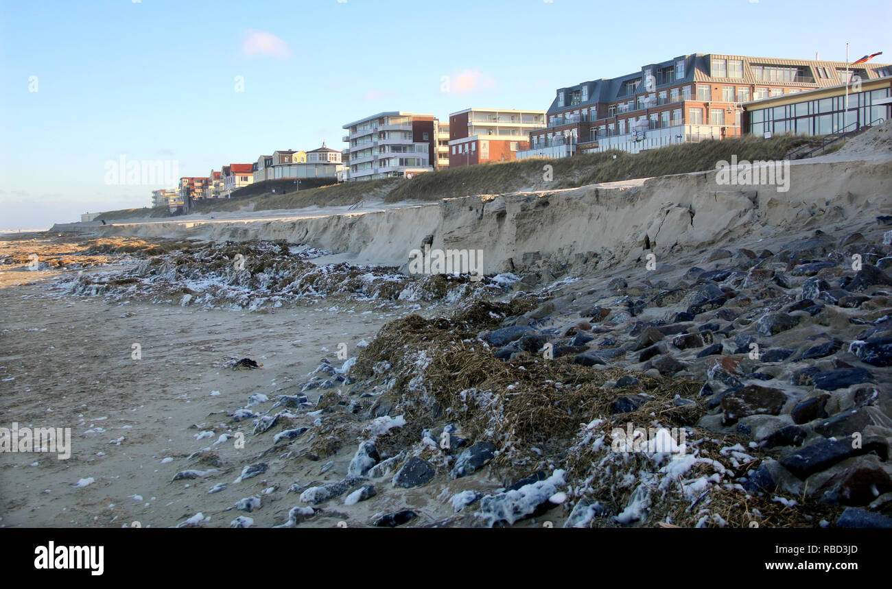 Wangerooge, Germany. 09th Jan, 2019. At the main beach on Wangerooge ...