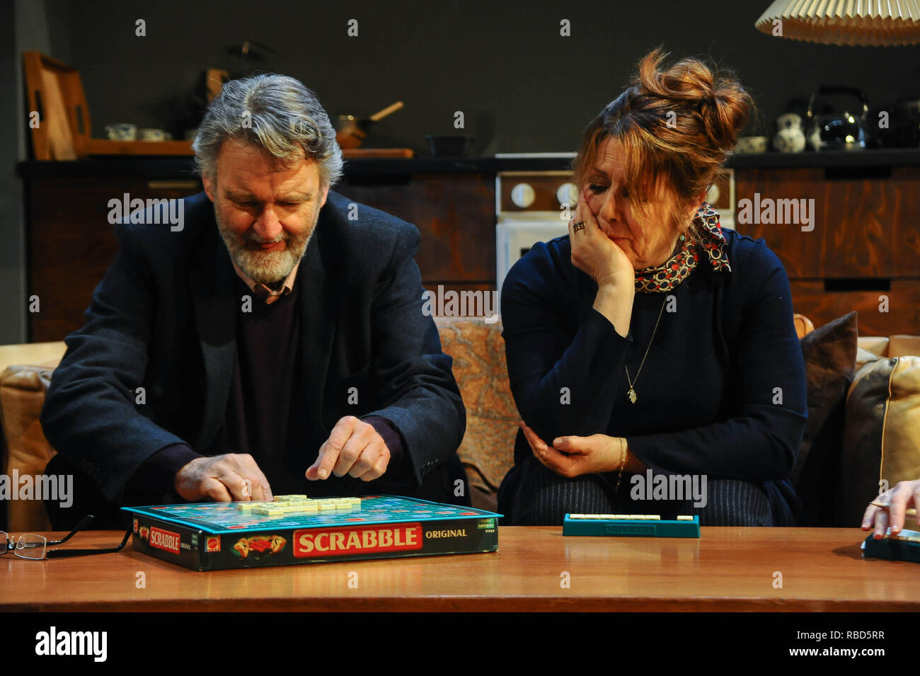 London, UK. 9th Jan, 2019. David Bamber and Julia Swift, seen acting ...